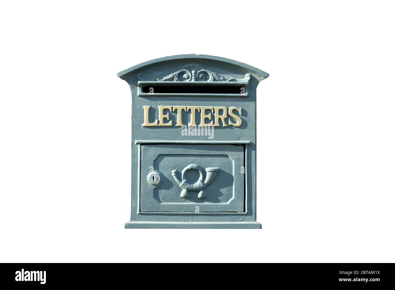 Mailbox isolated. Vintage mailbox for letters with the inscription ...
