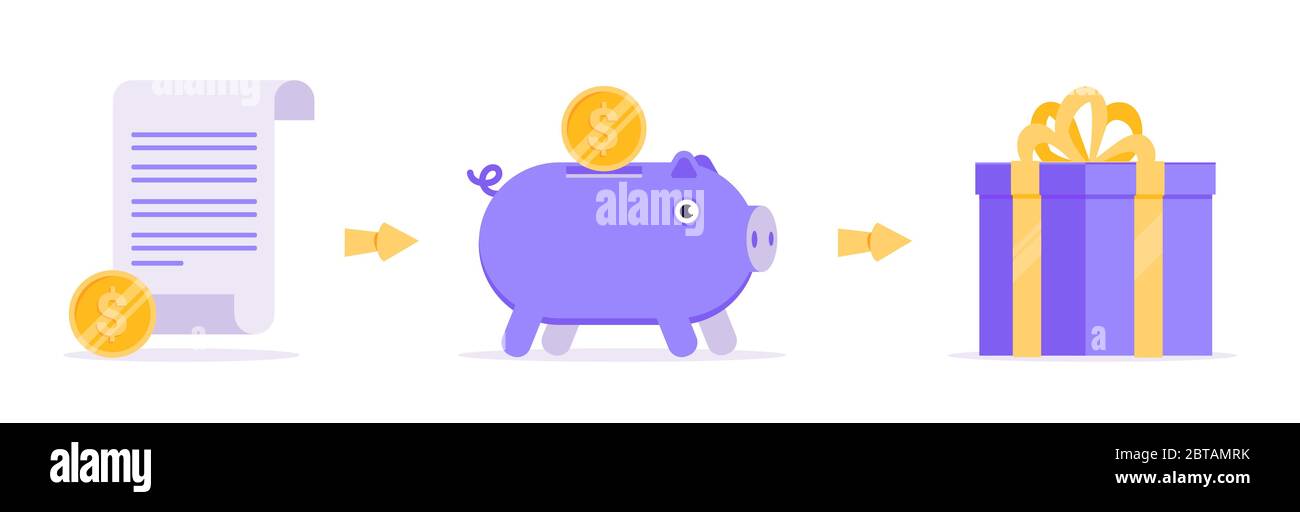 Earn reward points business concept icons flat style design vector ...