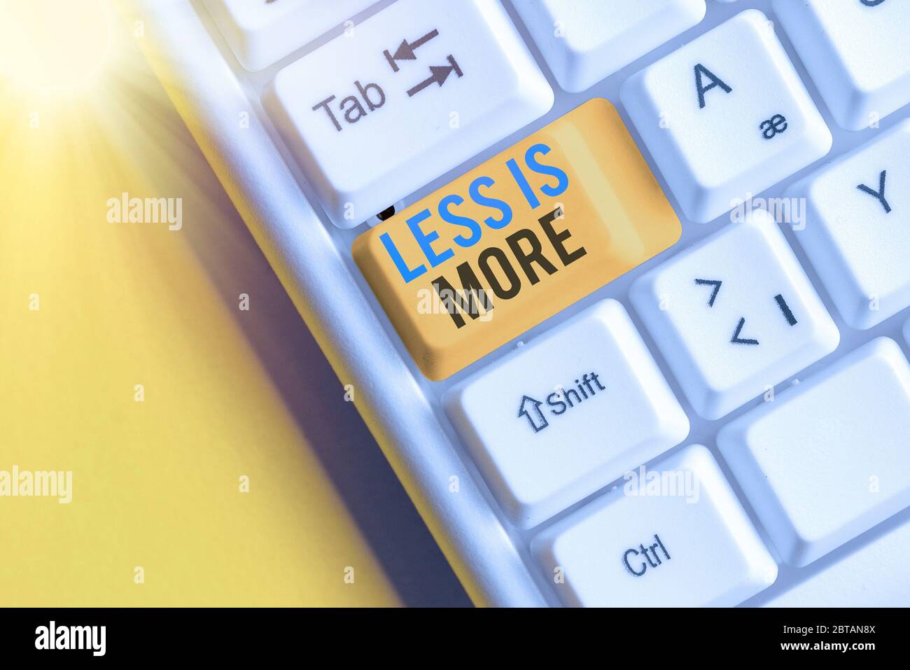 Text sign showing Less Is More. Business photo showcasing used to ...