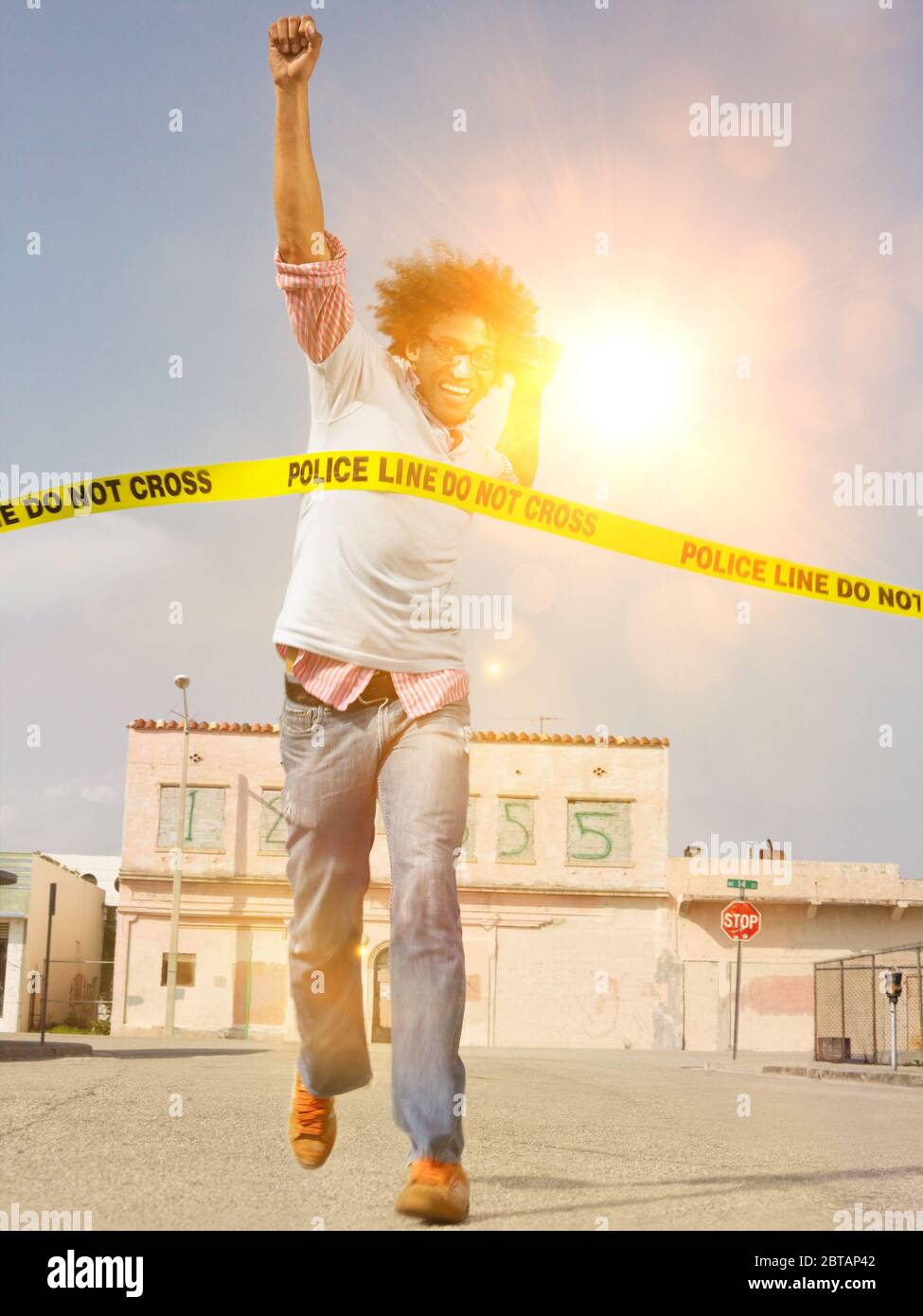 Run through the tape hi-res stock photography and images - Alamy