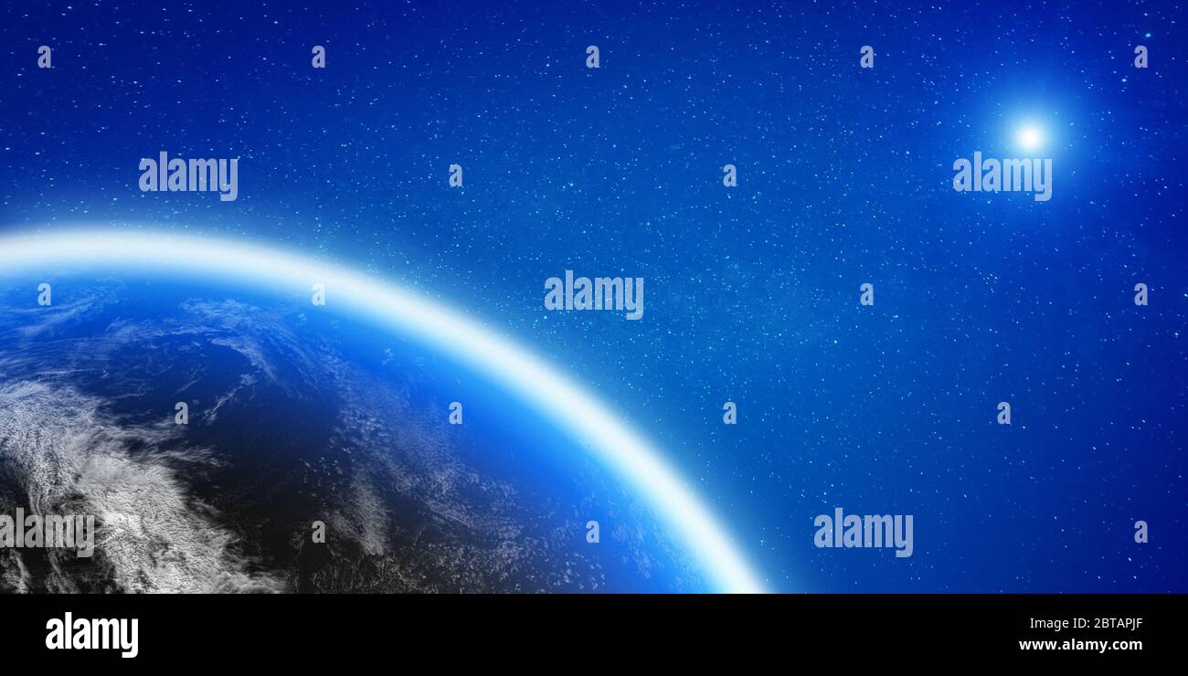 Planet Earth space horizon. Elements of this image furnished by NASA ...