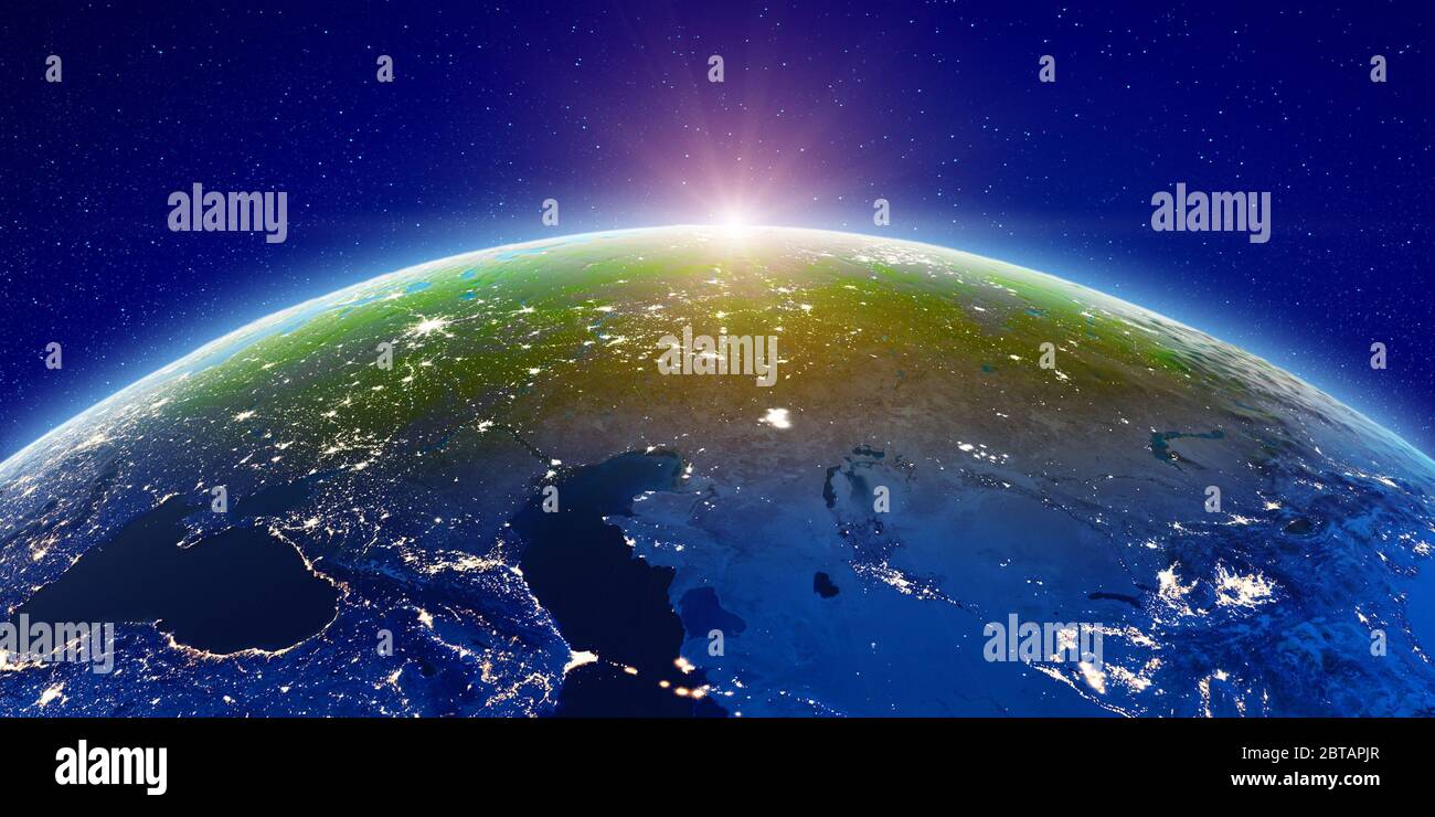 Russia from space. Elements of this image furnished by NASA. 3d ...