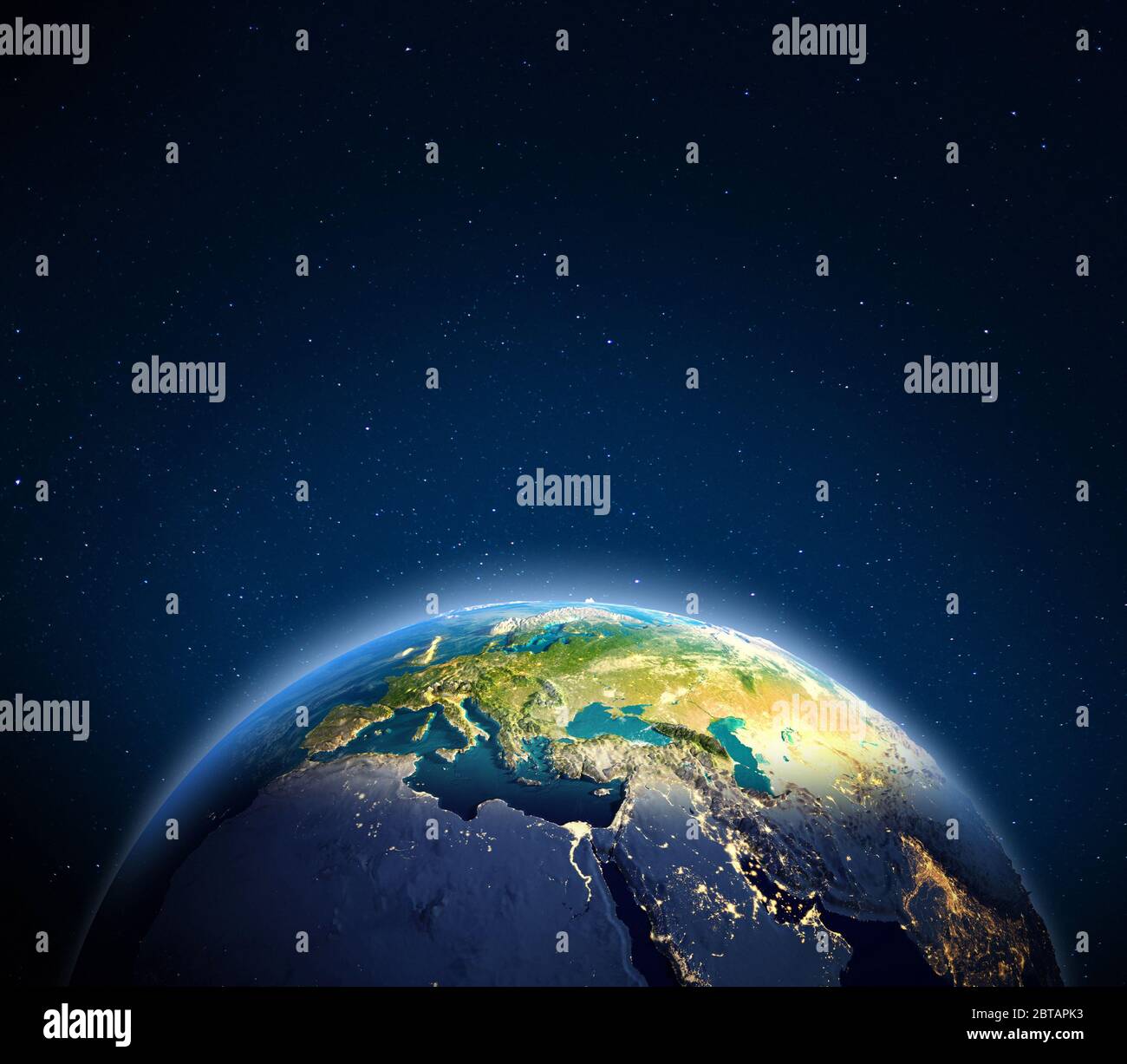 Europe from space. Elements of this image furnished by NASA. 3d ...