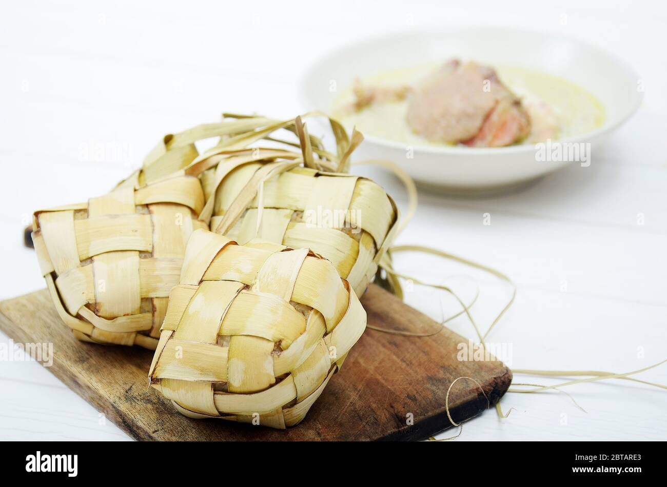 Ketupat, Rice Cake in Diamond Shape Pouch Made from Woven Coconut ...