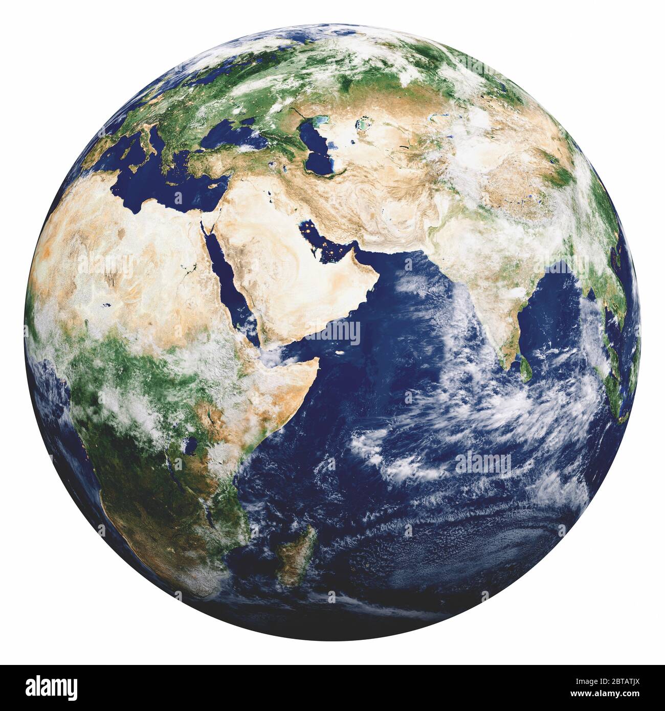 Planet Earth on white. Elements of this image furnished by NASA. 3d ...