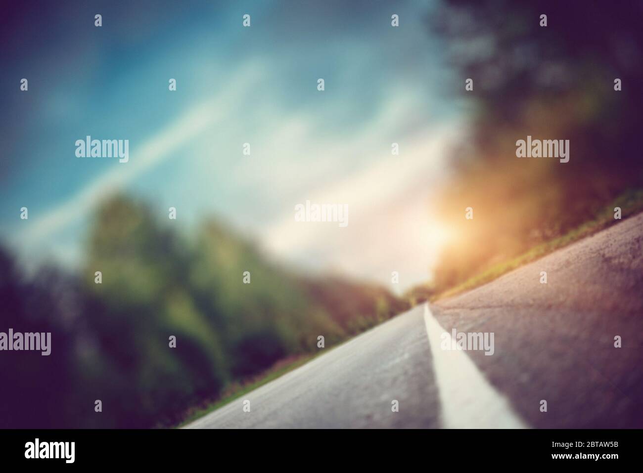Summer road background blur effect Stock Photo - Alamy