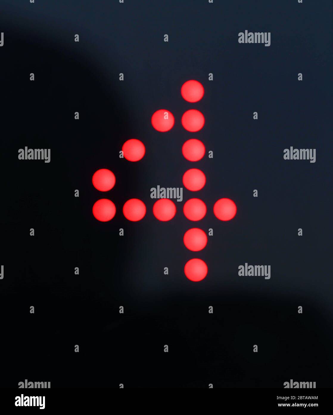 Monitor shows alphabet 4 in elevator Stock Photo - Alamy