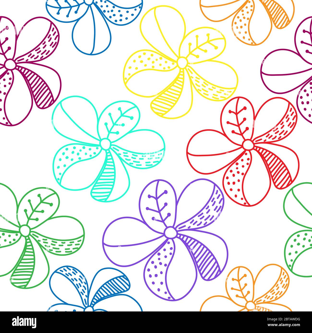 Vector seamless color flower pattern for simple backgrounds and ...