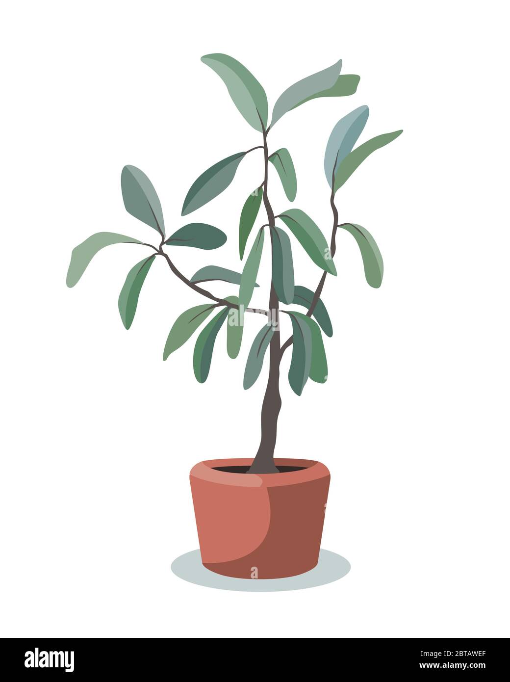 Indoor tree plant vector. Greenery for the flat design interior ...