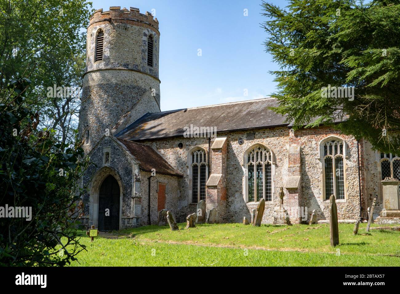 St Margaret's Church in Syleham is one of the typical 'round tower ...