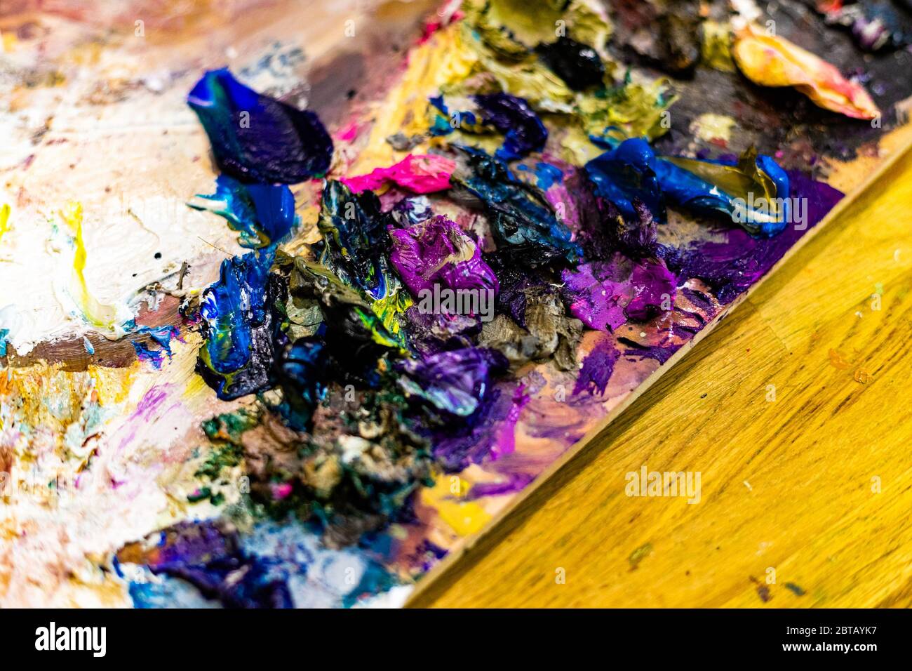 creativity paints on the palette Stock Photo - Alamy