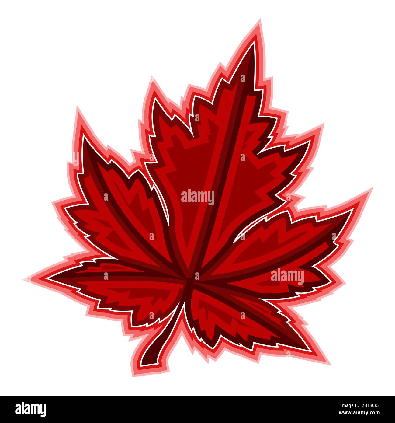 red stylish maple leaf creative vector design polygon style Stock Photo ...