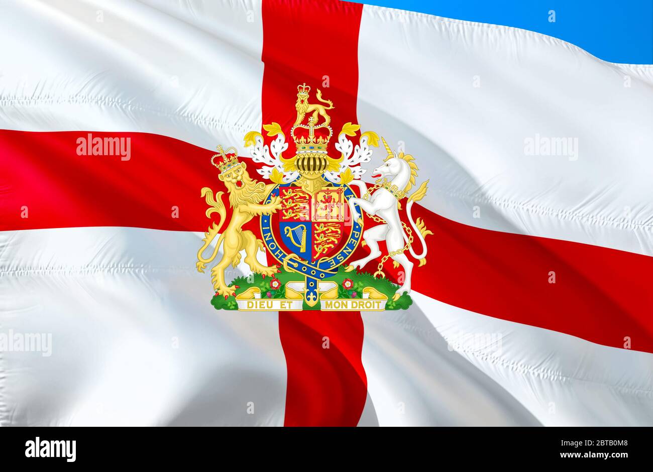 Royal coat of arms on England background. National Emblem of Great ...