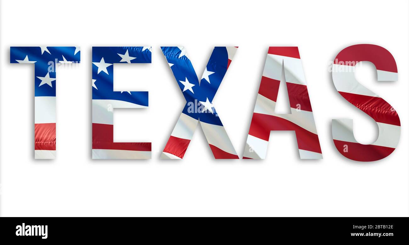 Texas text US flag waving in wind. Waving Flag United States Of America ...