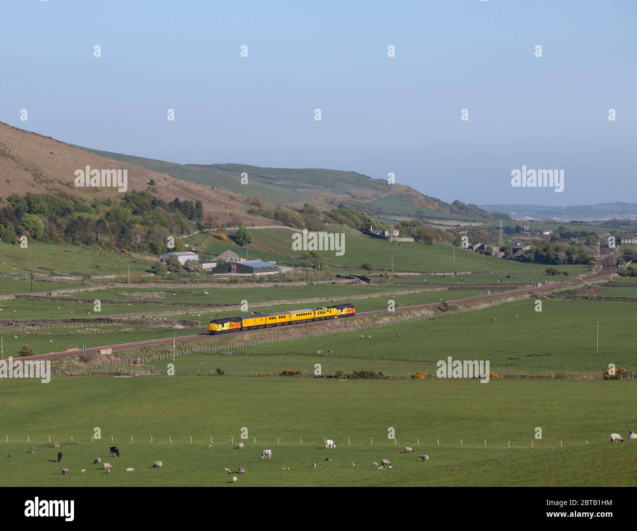 2 Colas Railfreight class 37 locomotives on the Cumbrian Coast railway ...