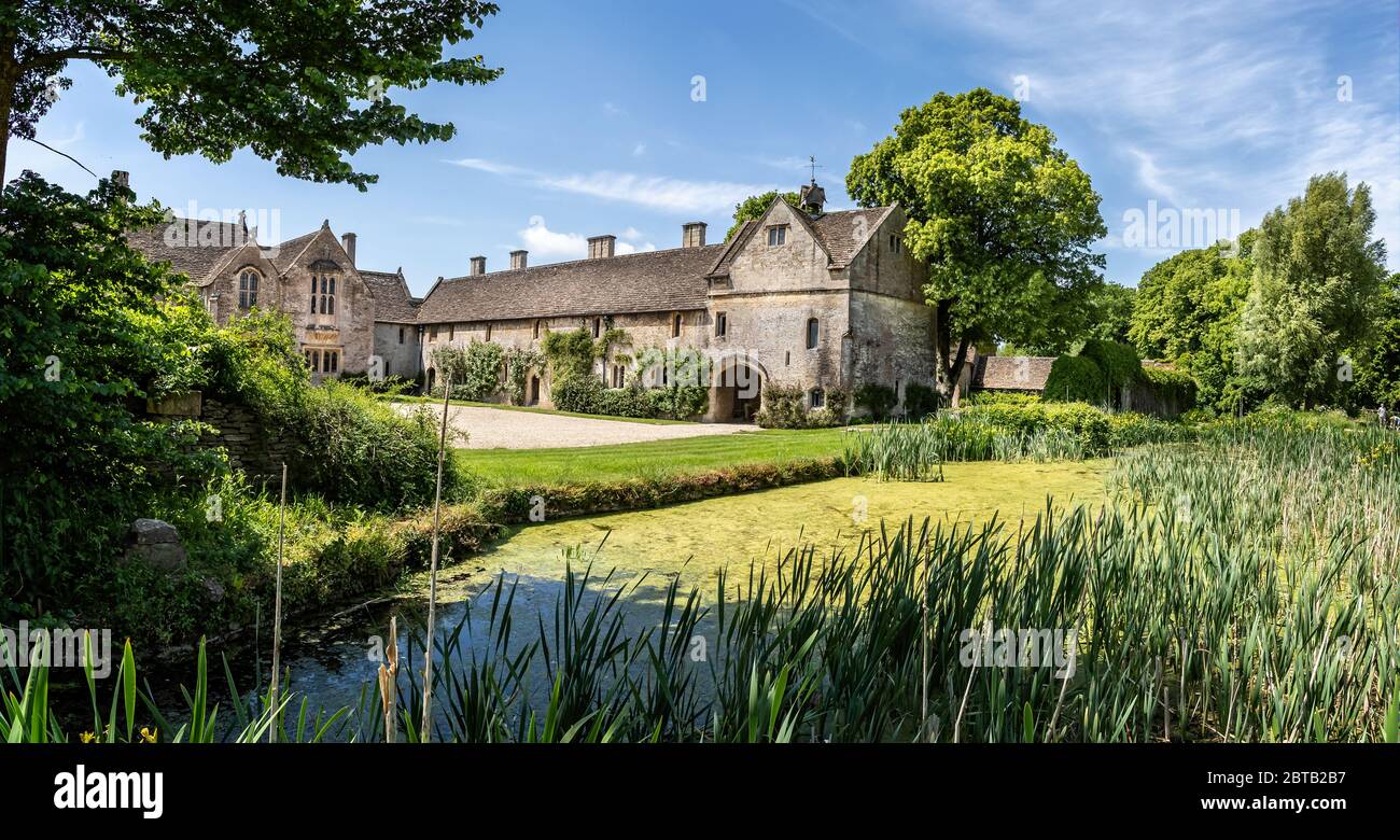 Great Chalfield Manor House and moat in Great Chalfield, Wiltshire, UK ...