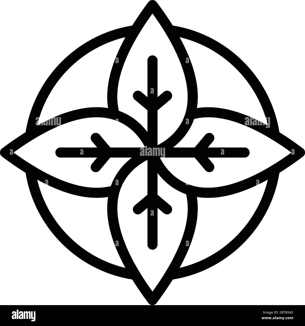 Four leaves in a circle icon, outline style Stock Vector Image & Art ...