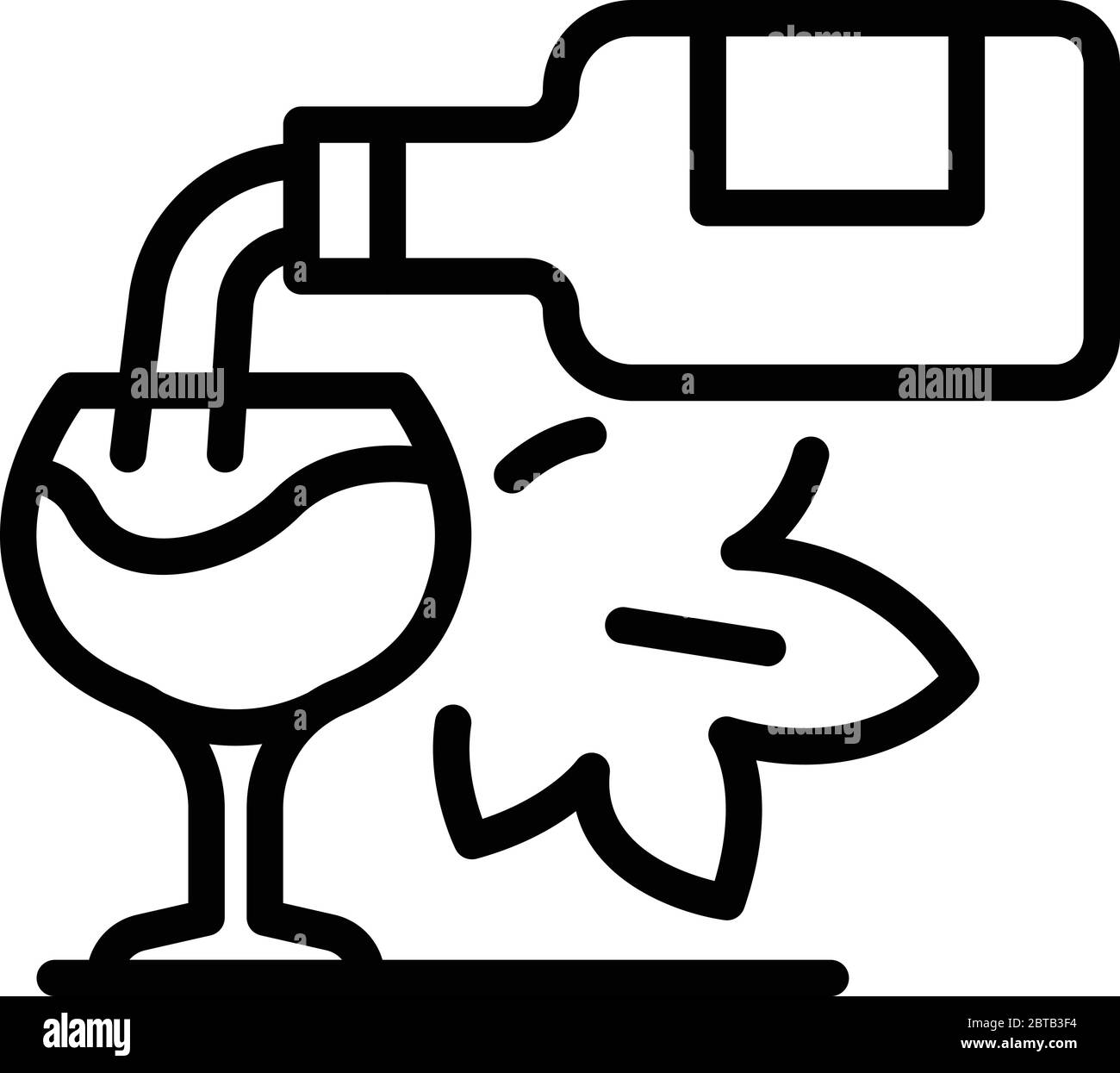 Wine is pouring into a glass icon, outline style Stock Vector Image ...