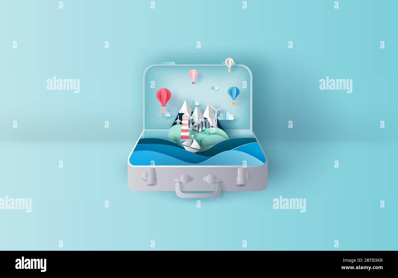 Illustration of travel in holiday vacation summer season suitcase ...