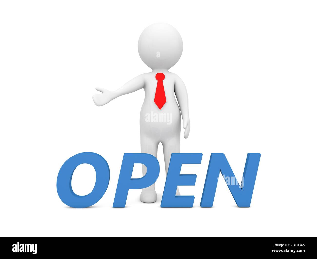 3d character and inscription - openly isolated on a white background ...