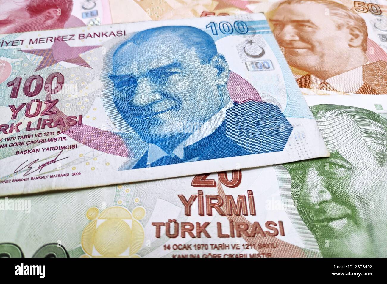 Stack of Turkish lira (TRY) banknotes as background Stock Photo - Alamy