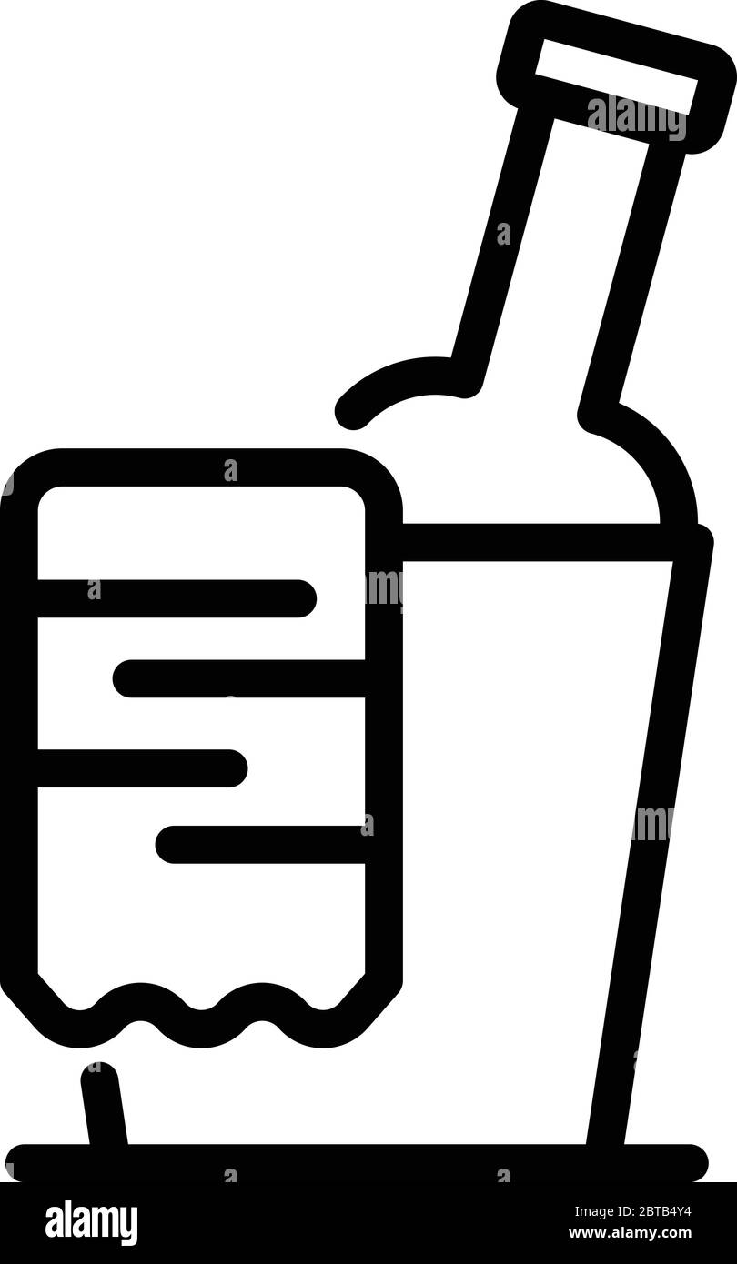 Bottle and label icon, outline style Stock Vector Image & Art - Alamy