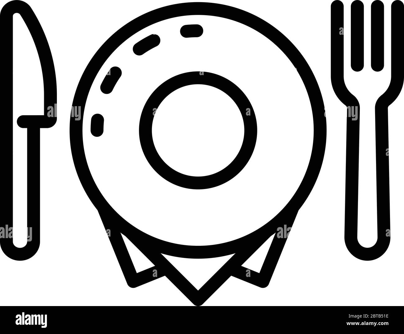 Plate fork and knife icon, outline style Stock Vector Image & Art - Alamy