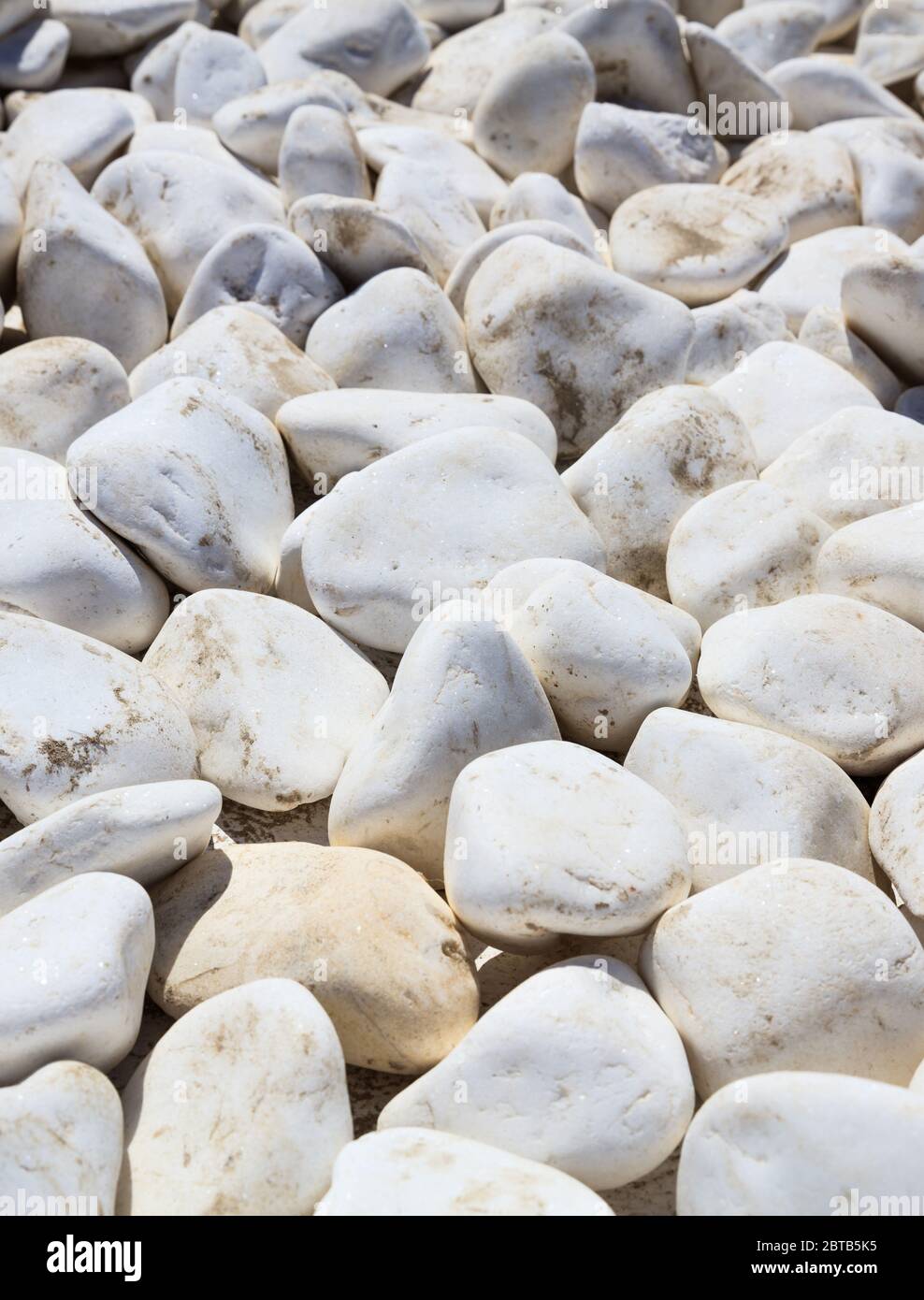 White pebbles texture, background. Natural gravel material for interior ...