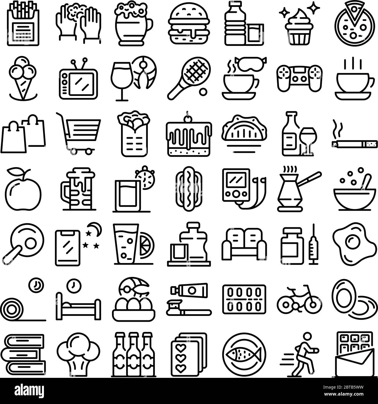 Habit icons set, outline style Stock Vector Image & Art - Alamy