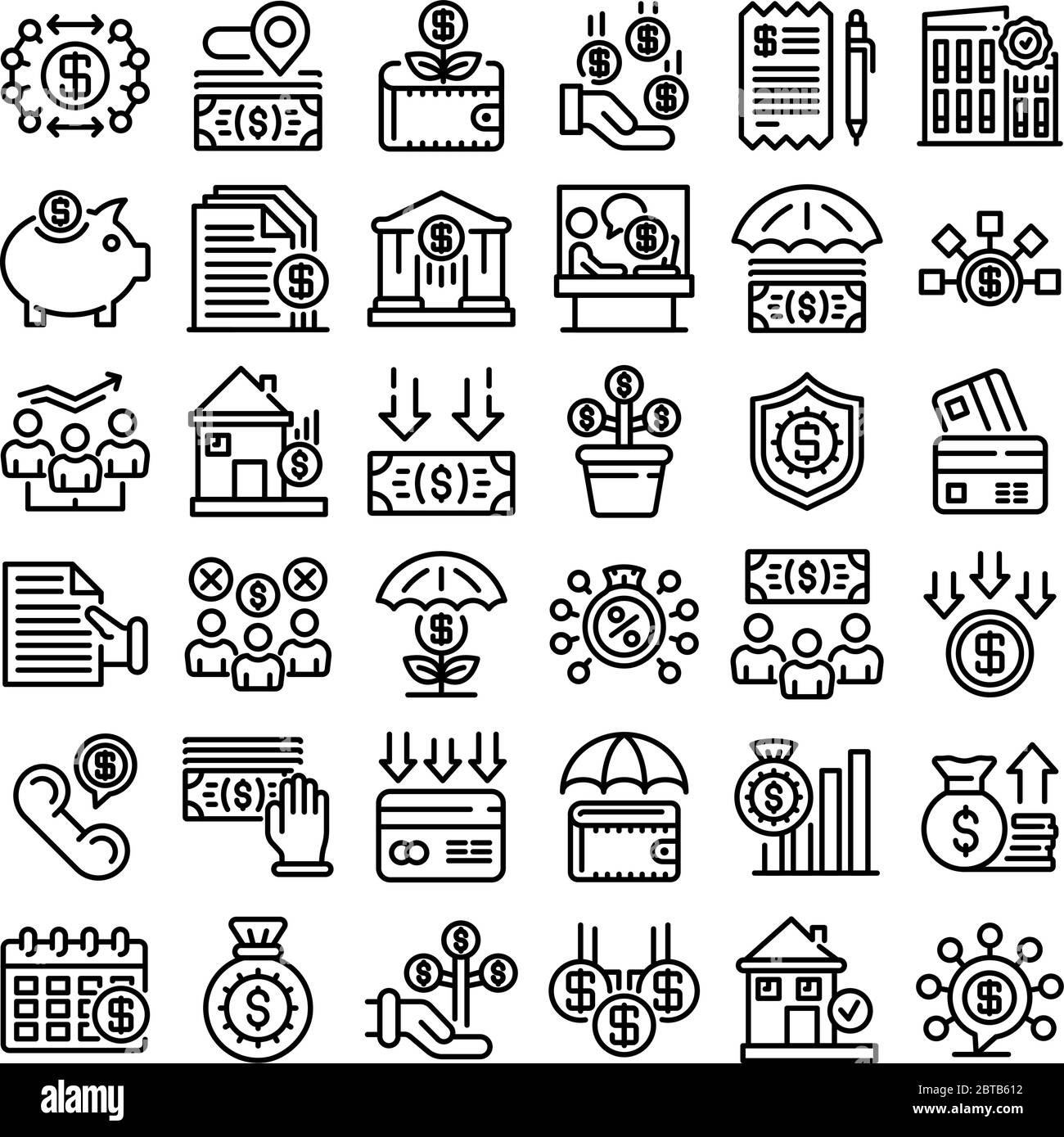 Subsidy icons set, outline style Stock Vector Image & Art - Alamy