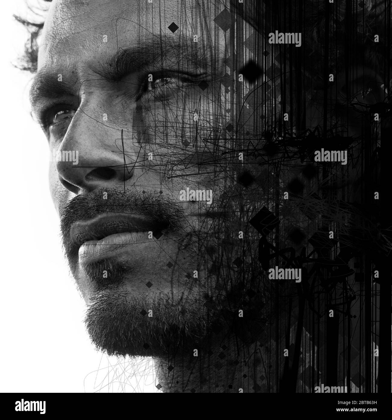 Straight hair illustration Black and White Stock Photos & Images - Alamy