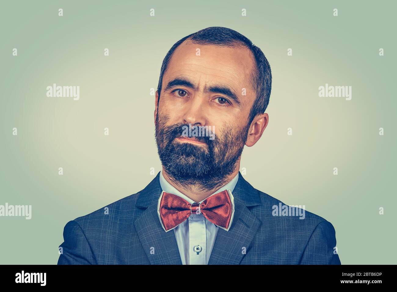 Closeup portrait happy young man. Hipster male with beard in formal ...