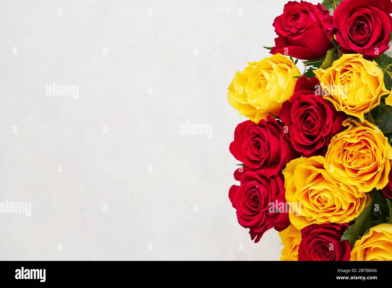 Red and yellow roses bouquet. Mothers day, Valentines Day, Birthday ...