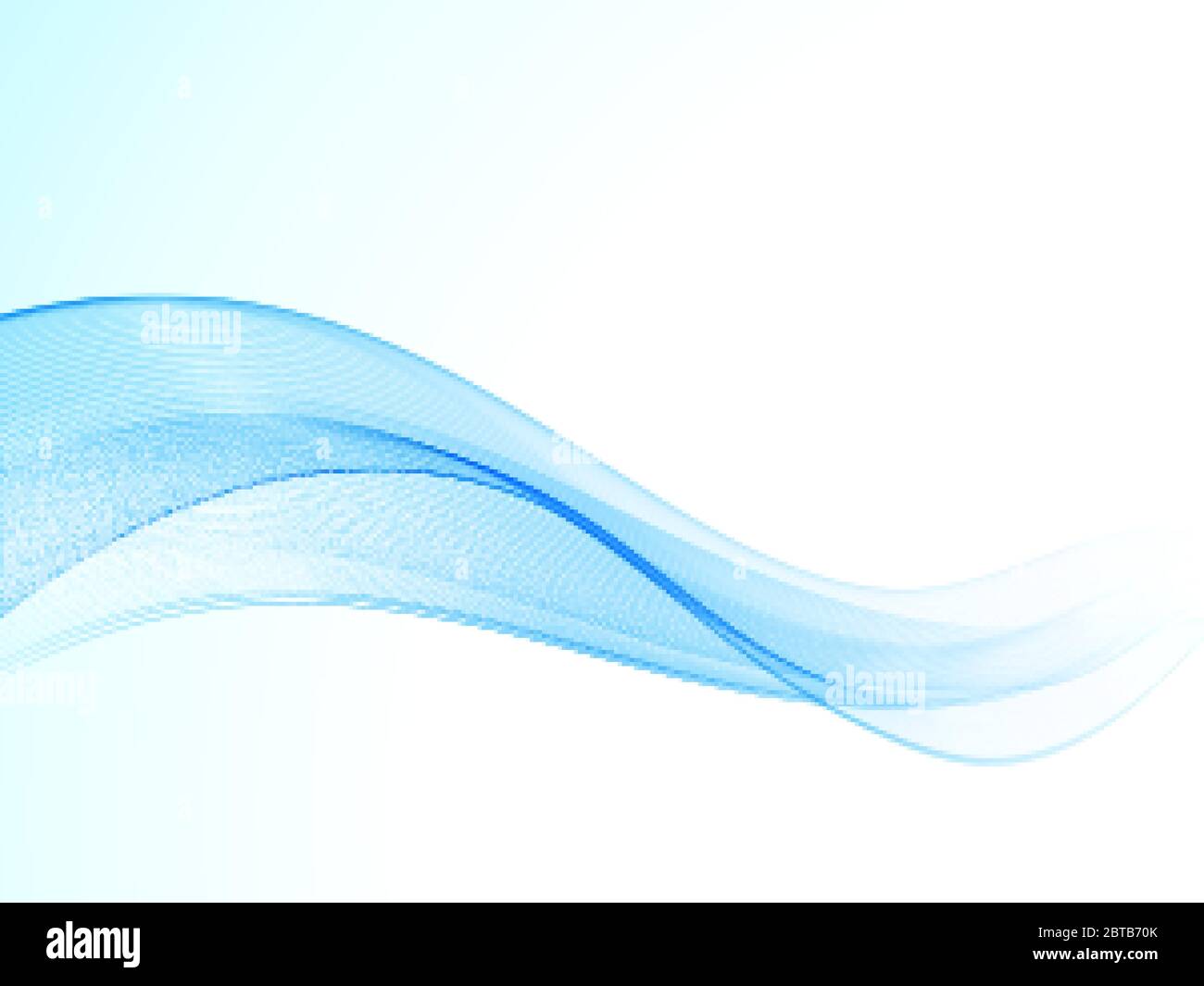 Blue wave.Abstract white background with blue wavy curved lines.Vector ...