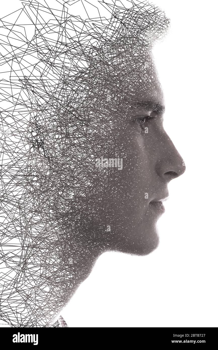 A portrait combined with a digital illustration Stock Photo - Alamy