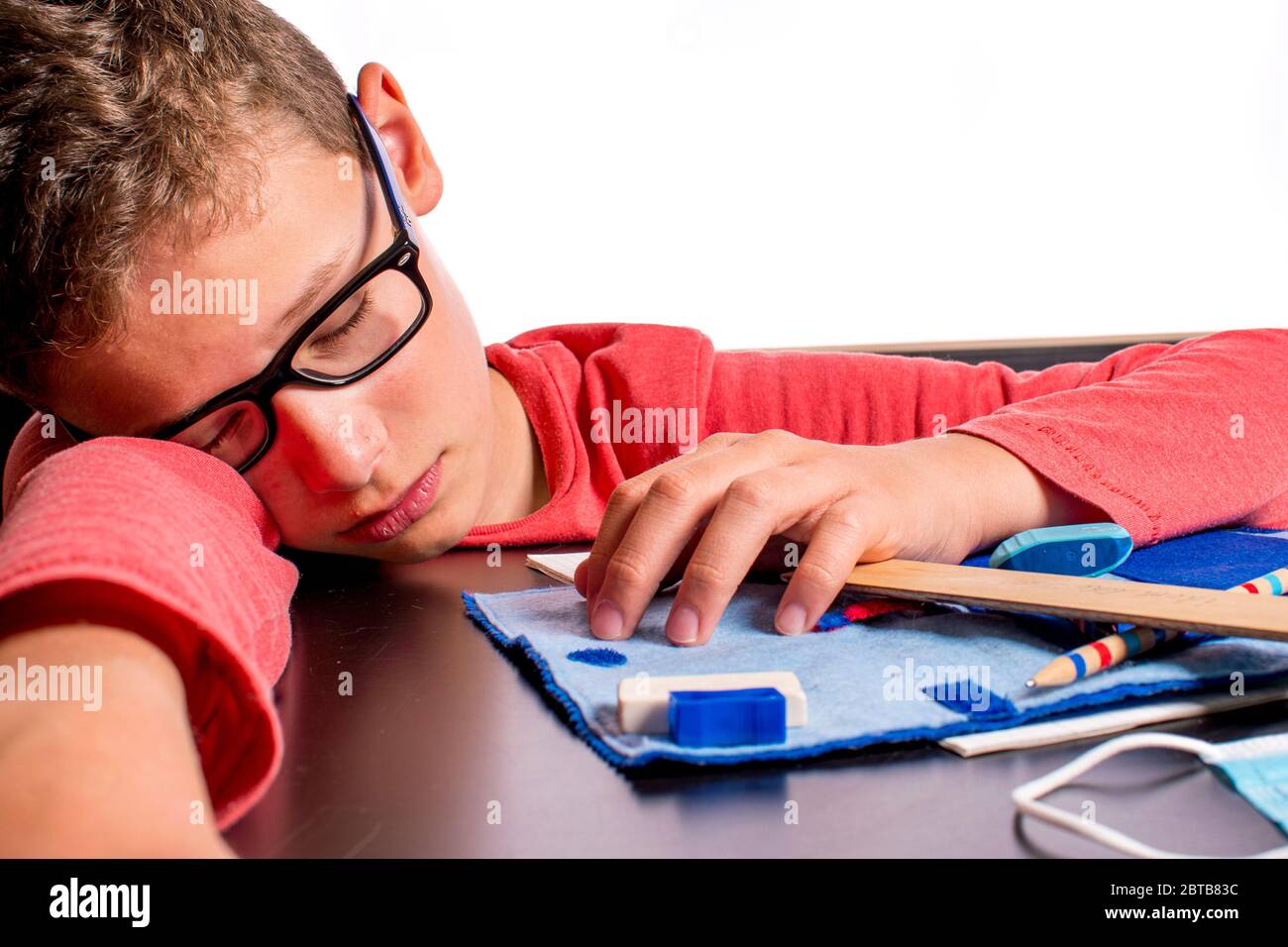 Child homework bored studio hi-res stock photography and images - Alamy