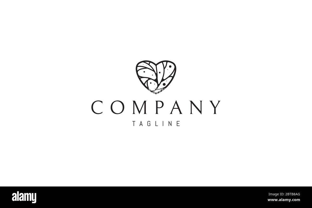 Vector logo on which an abstract image of a heart with tree branches ...