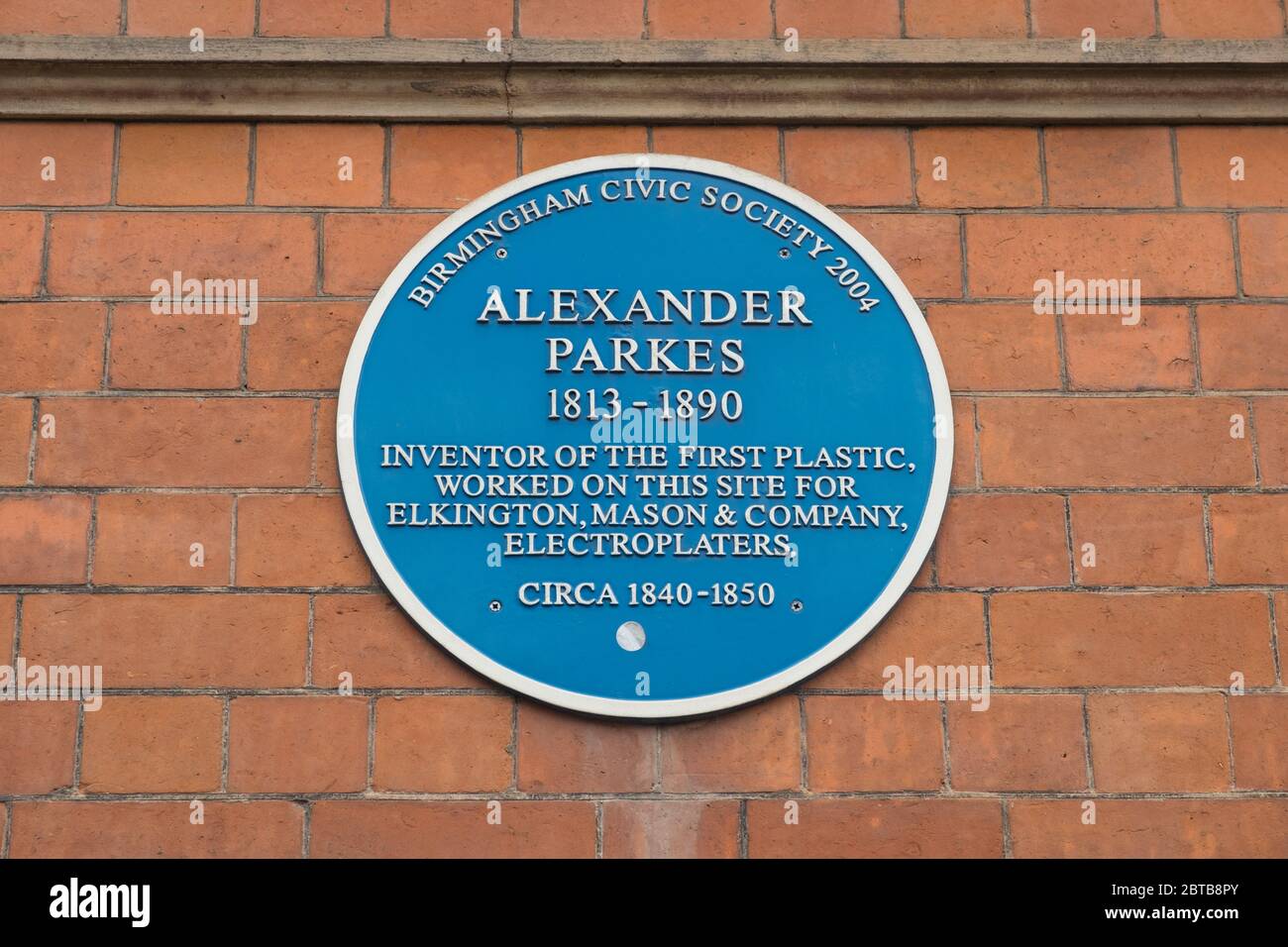 Alexander Parkes blue plaque, inventor of the first plastic, Newhall ...