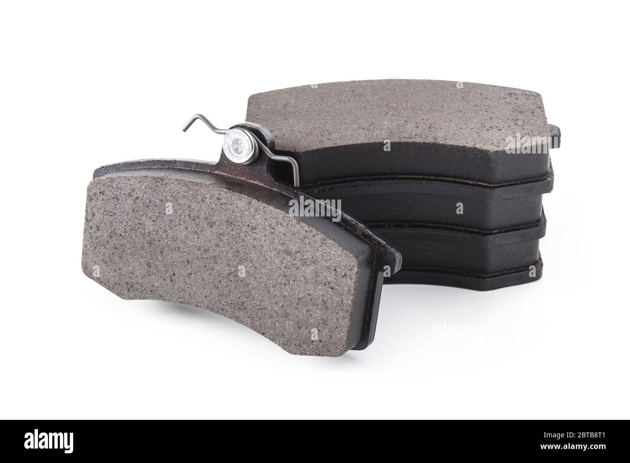 Set of brake pads front suspension of a car isolated on white ...