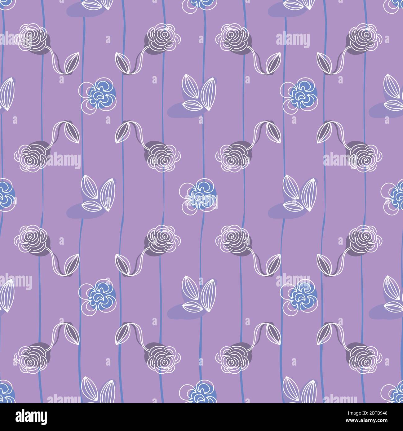 Purple flowers doodle art Stock Vector Images - Alamy