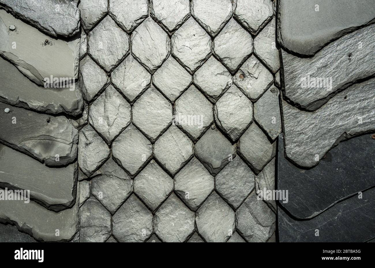 Detail of a historic slate tile wall Stock Photo - Alamy