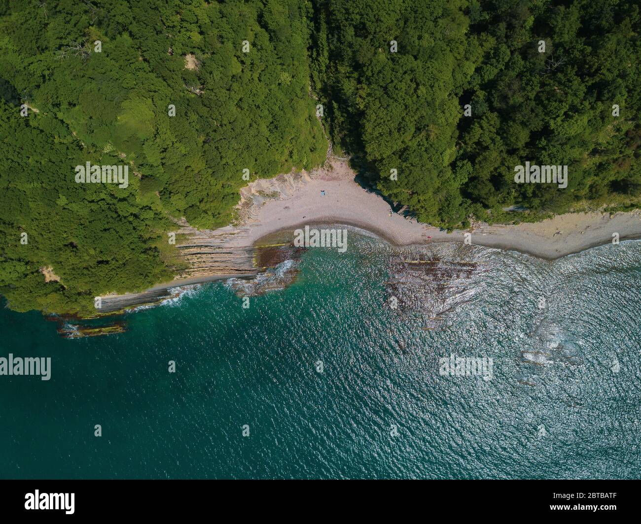 The mountains and sea scenery with blue sky, Tuapse district of the ...