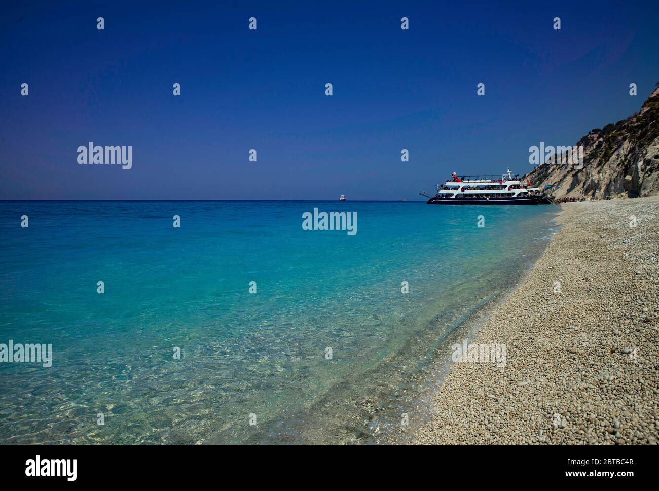 A ship in the sea, at Lefkada Stock Photo - Alamy
