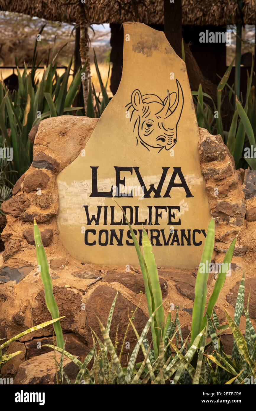Entrance Sign to Lewa Wildlife Conservancy, Kenya Stock Photo - Alamy