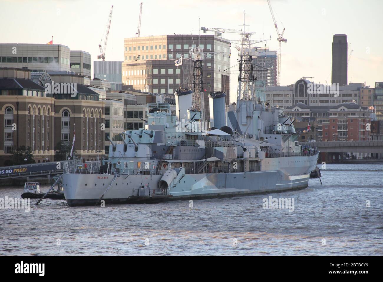 HMS Belfast. Second World War Royal Navy warship Stock Photo - Alamy