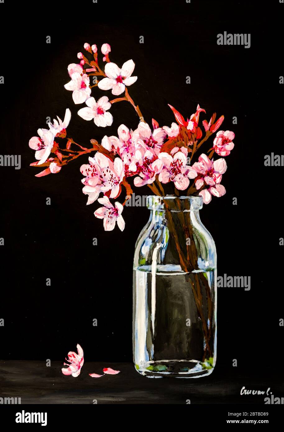 Oil painting beautiful lotus flower hi-res stock photography and images ...