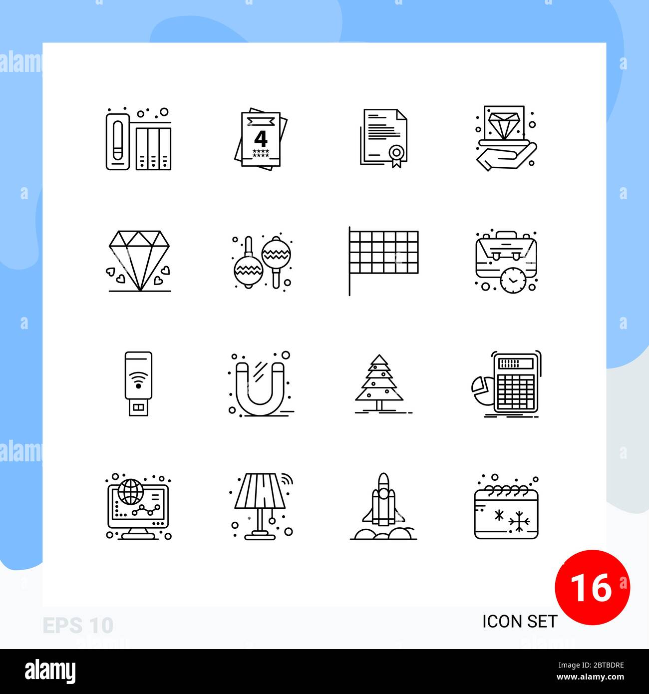 Group of 16 Outlines Signs and Symbols for jam, hand, business, diamond ...