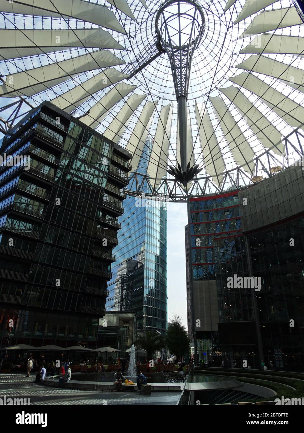 Modern city financial district and shopping mall in downtown of Berlin ...