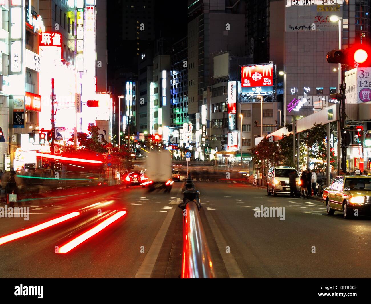 Tokyo street at night with car movement lights Stock Photo - Alamy