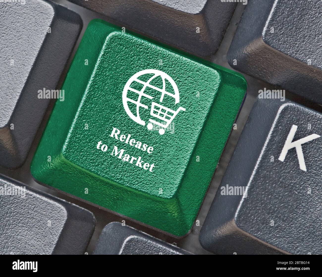 Keyboard with hot key for release to market Stock Photo - Alamy